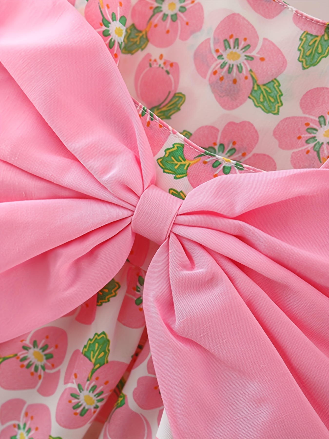 Elegant Scenery Floral Printed Suspender Puffy Dress Cute - Temu Australia