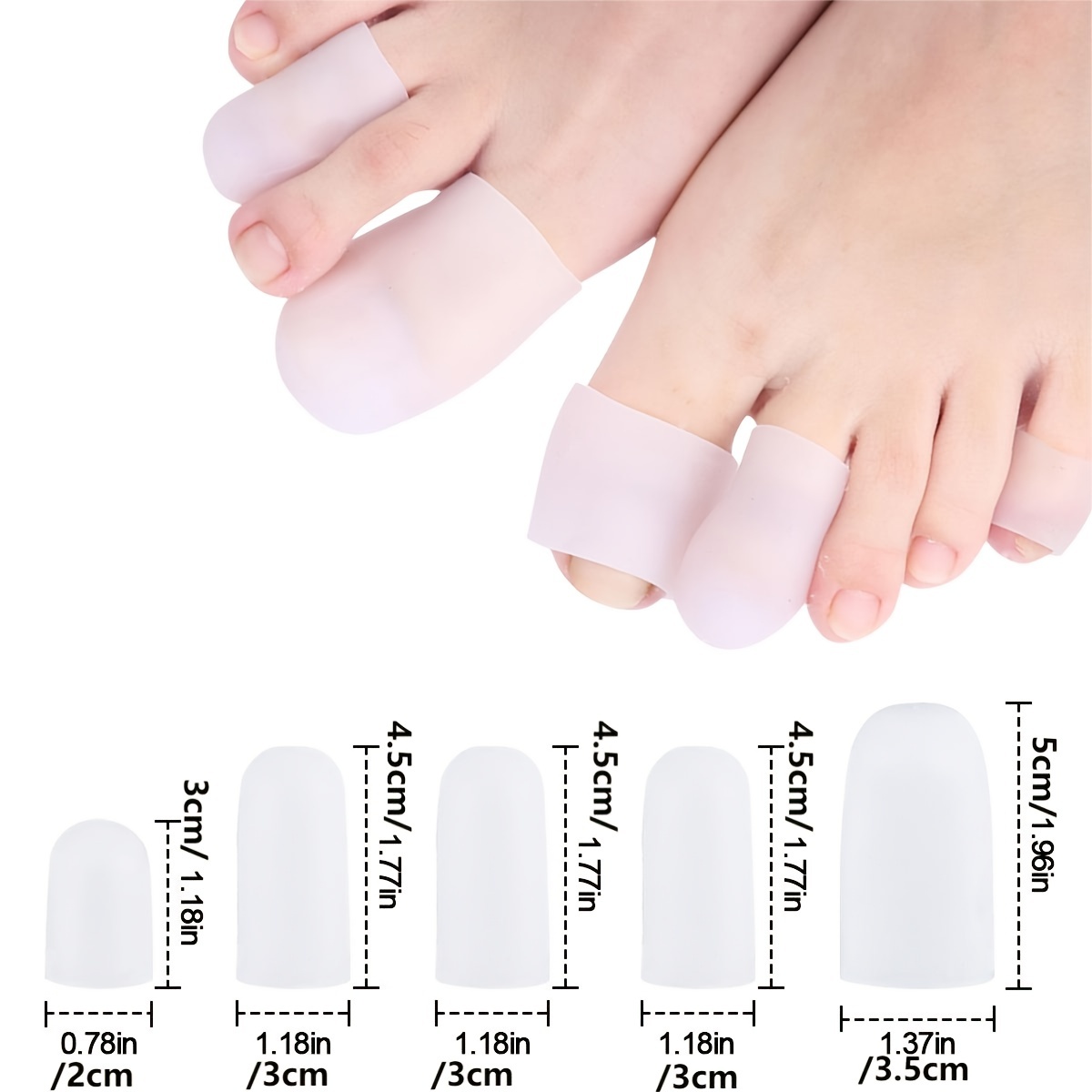 Gel Toe Protector Caps Toe Protectors Soft Gel Toe Sleeves - Temu