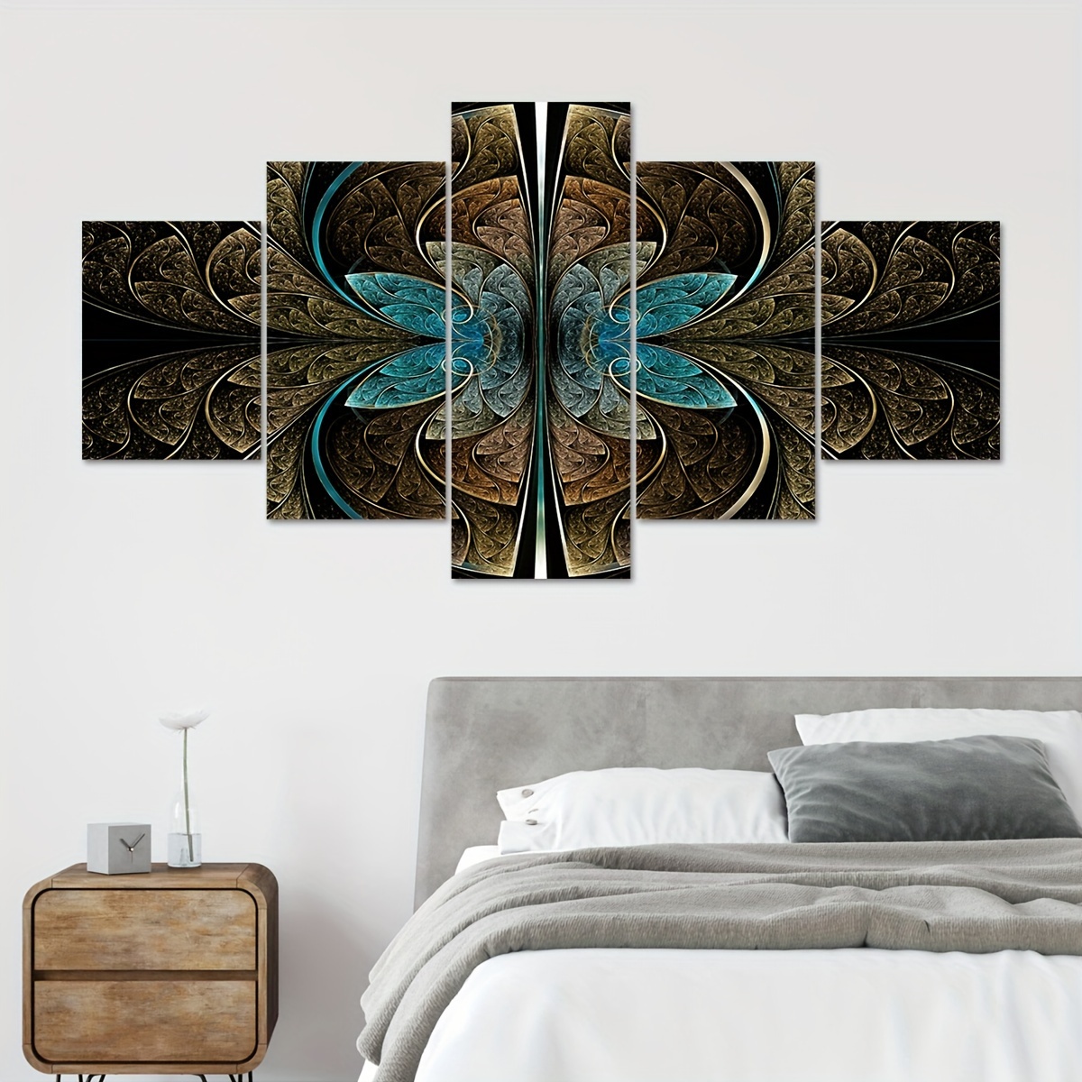 Unframed Canvas Poster Modern Art Metal Floral Patterns - Temu United ...