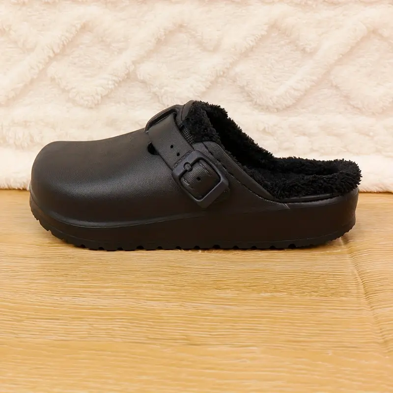 Solid Color Thermal Lined Slippers Slip Soft Sole Flat Temu United
