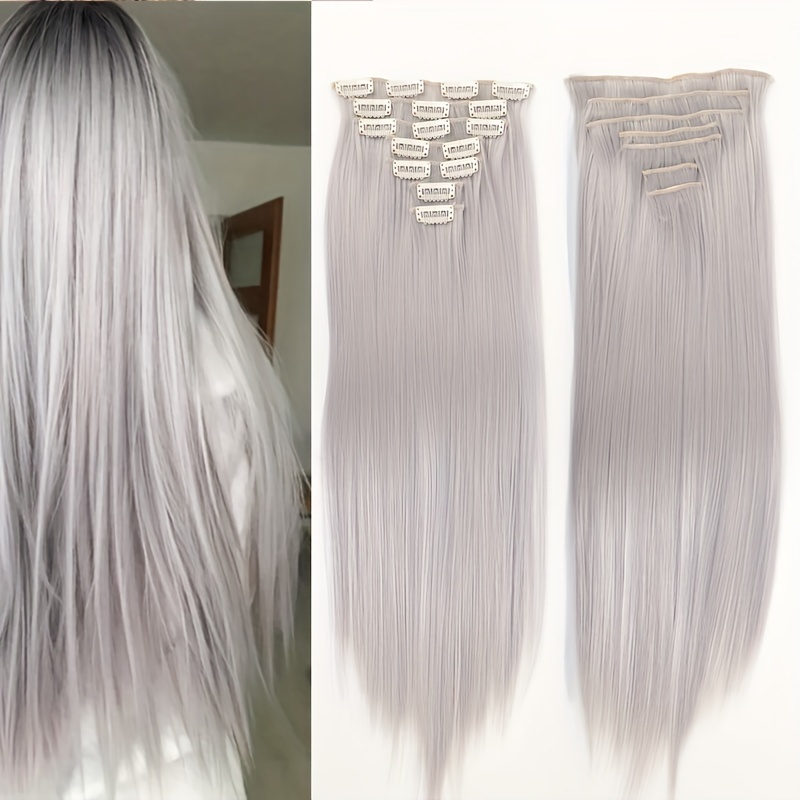 Straight Clip In Hair Extensions Women Hairpieces Heat - Temu United ...