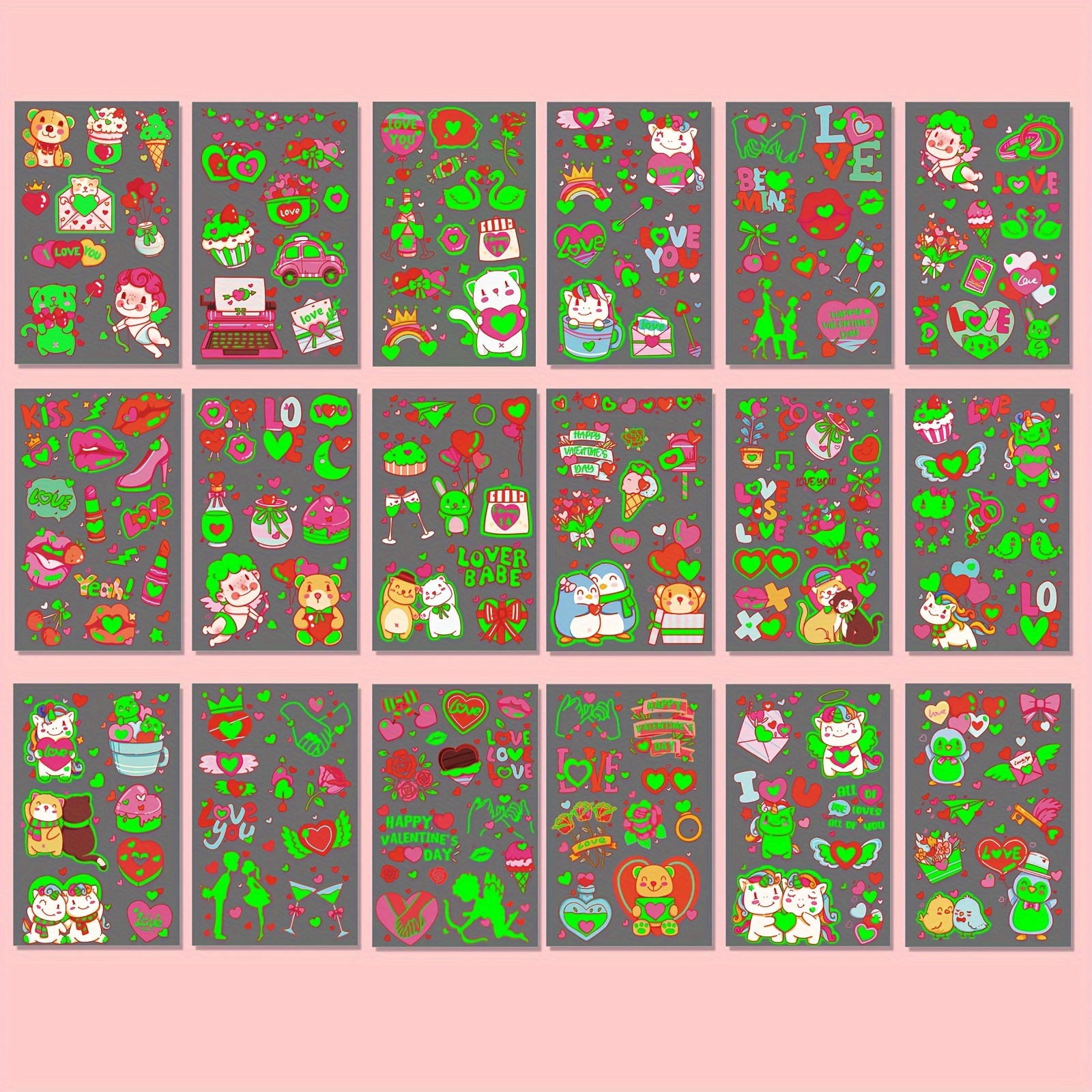 280/500 Patterns Luminous Tattoos Valentine's Day Temporary - Temu ...