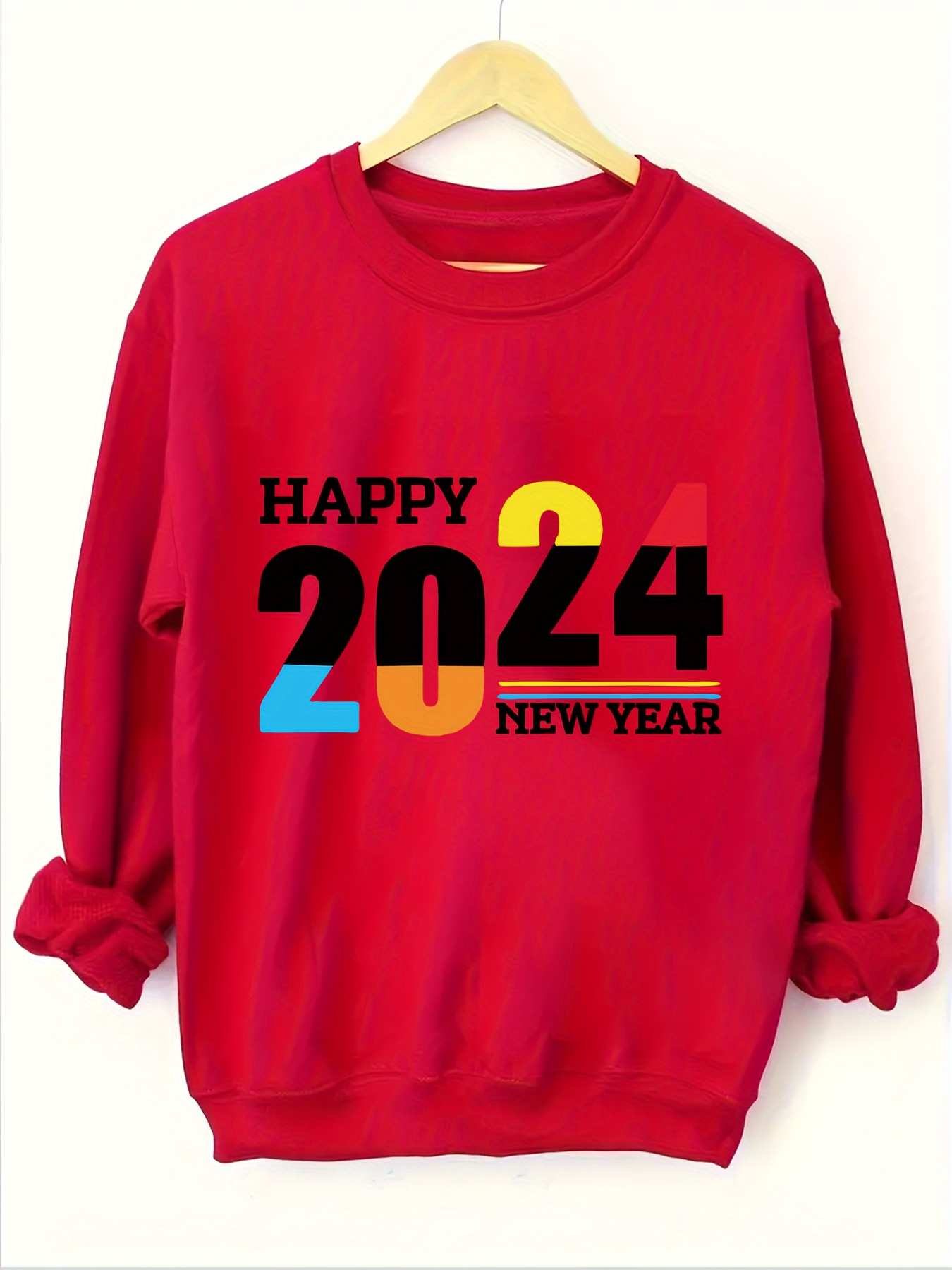Colorblock Number Print Sweatshirt Plus Size Casual Long Temu New Zealand