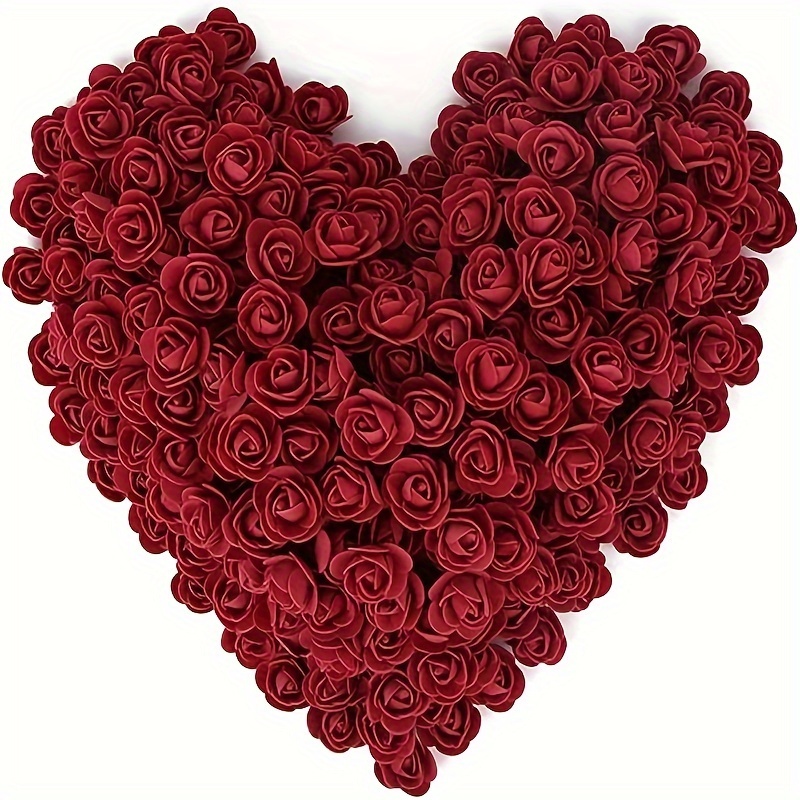 Burgundy Rose Head Artificial Foam Flower Bulk - Temu Australia