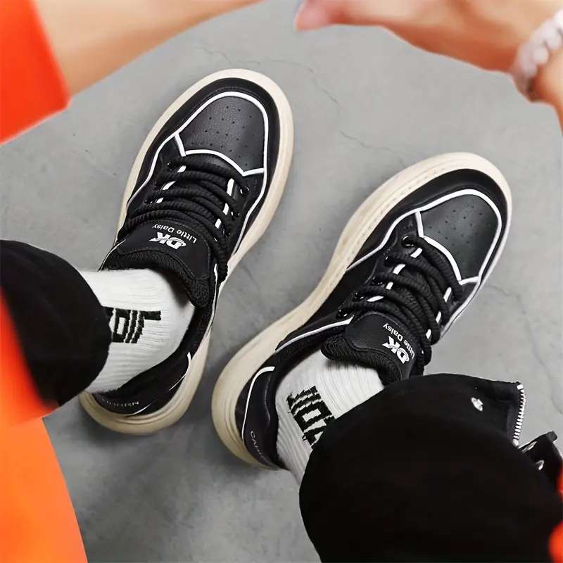 Mens Skate Shoes With Good Grip Breathable Lace Up Sneakers Temu