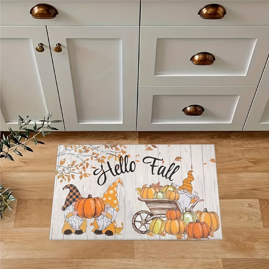 Autumn Pumpkin Print Kitchen Floor Mat Non slip Oil proof - Temu United ...
