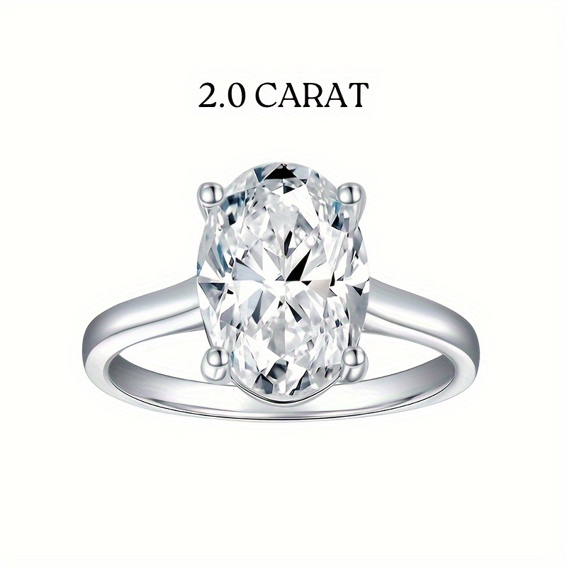 1 Ct 3 Ct S925 Sterling Silber Ovalschliff Moissanite Ring - Temu Austria