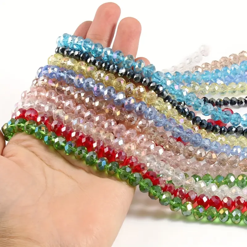 Multicolor Faceted Crystal Glass Beads Round Loose Spacer Temu Canada