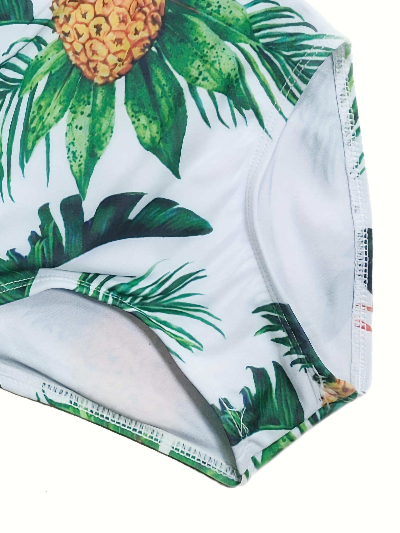 Toddler Girls Tropical Pineapple Flowers Graphic Ruffle Trim - Temu ...