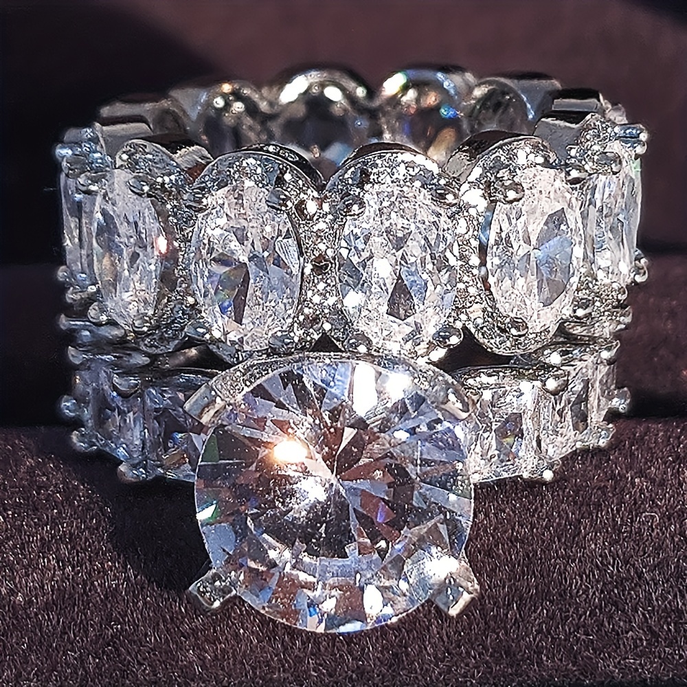 Elegant Promise Rings Paved Shining Zirconia Engagement/ - Temu United ...