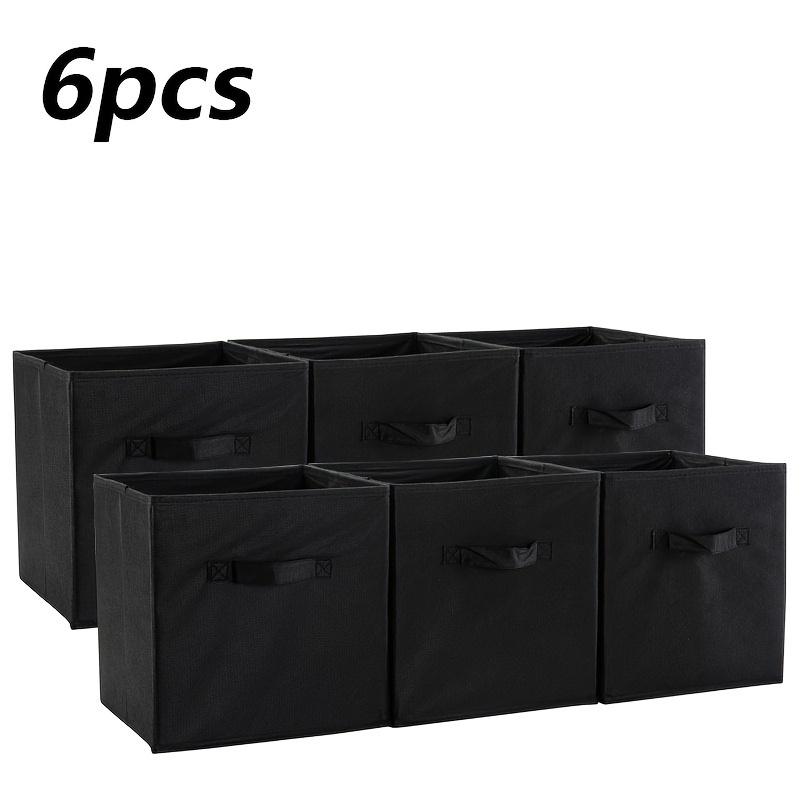 6pc Folding Storage Box Handles Non Woven Fabric Clothes - Temu New Zealand