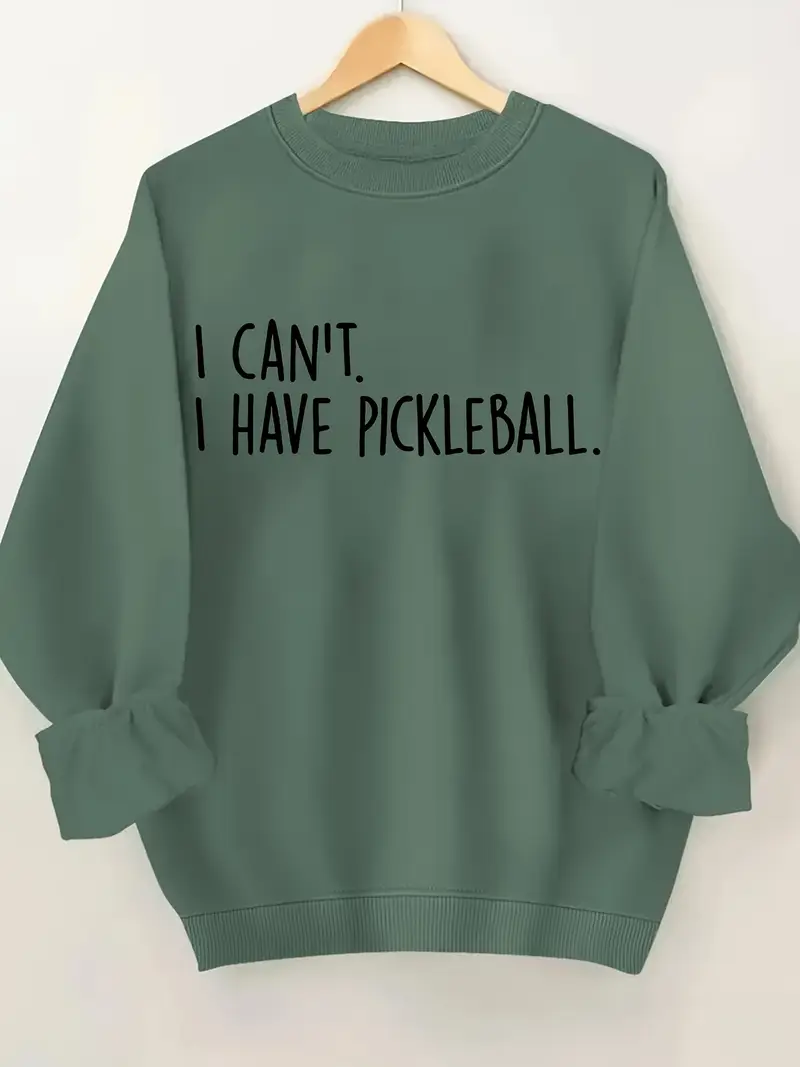 Letter Print Sweatshirt Plus Size Crew Neck Casual Temu Philippines