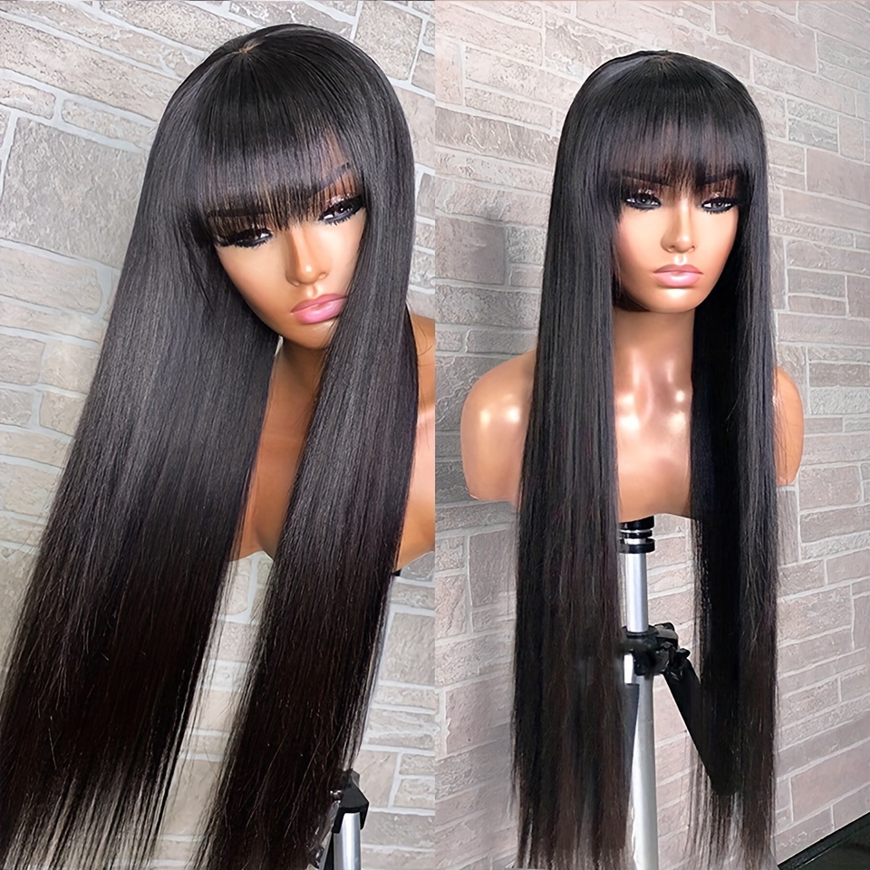 Straight White Synthetic Wig With Bangs For Halloween Costume And Anime