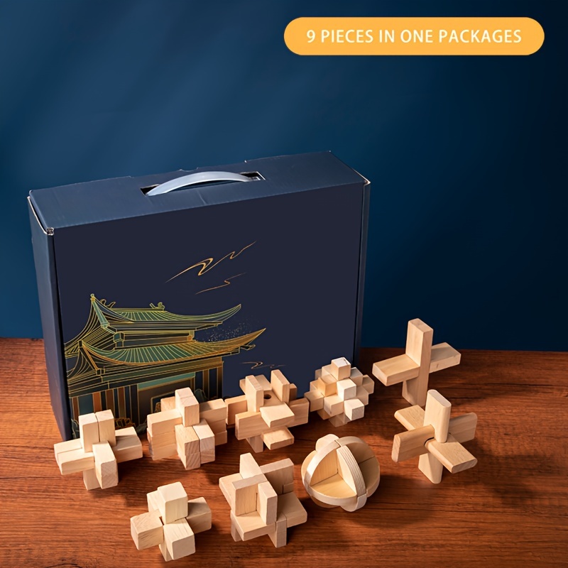 Nine in one Wooden Kongming Lock Puzzle Toy Children's - Temu Australia