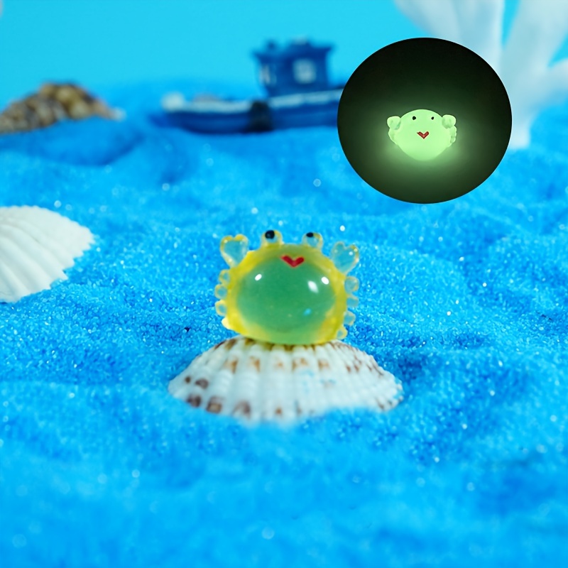 Resin Luminous Mini Cute Crab Ocean Animal Decoration Fish - Temu ...