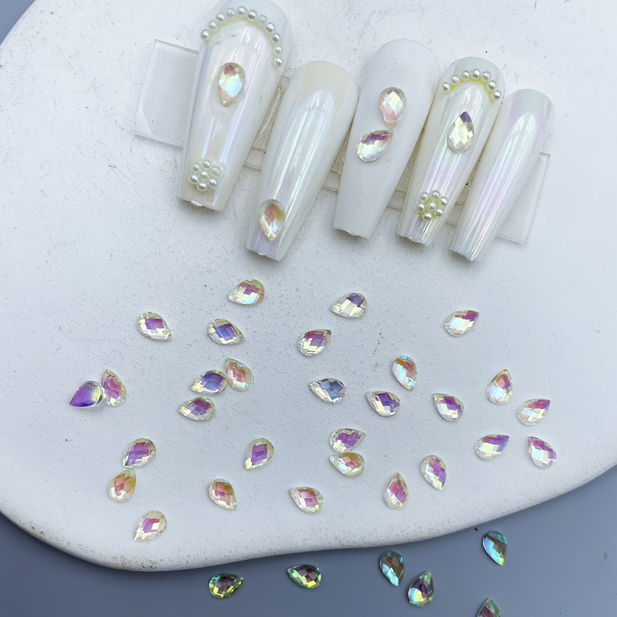 Water Drop Nail Rhinestones Resin Nail Art Gemstones Nail - Temu United ...