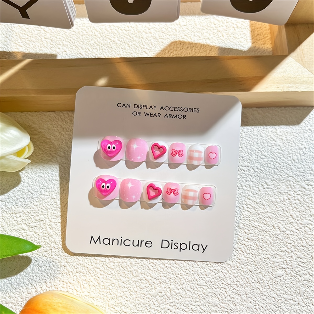 Glossy Short Oval Fake Nails Macaroon Blue Press Nails Temu