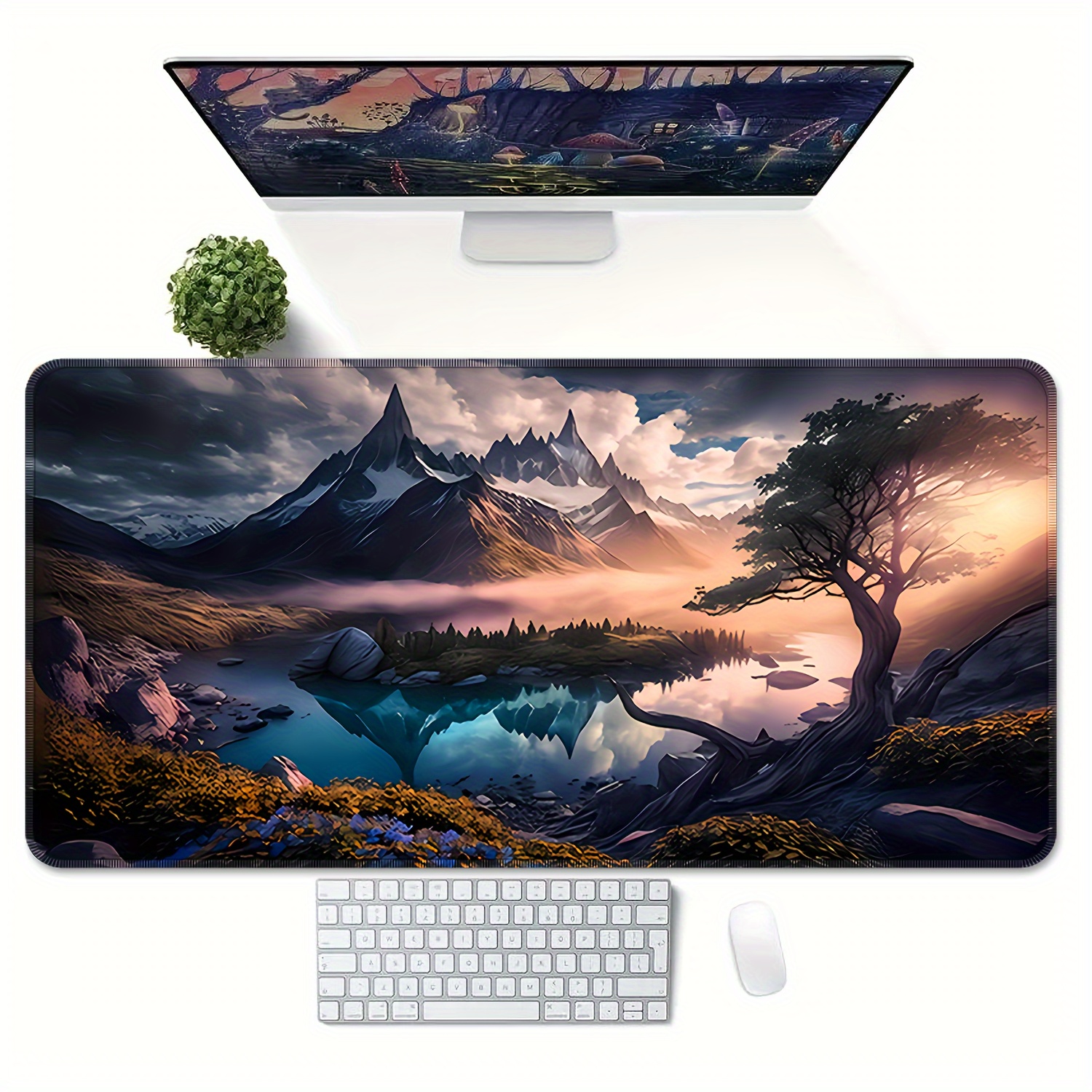 Mountain Tree Reflection Mouse Pad Computer Hd Keyboard Pad - Temu Canada