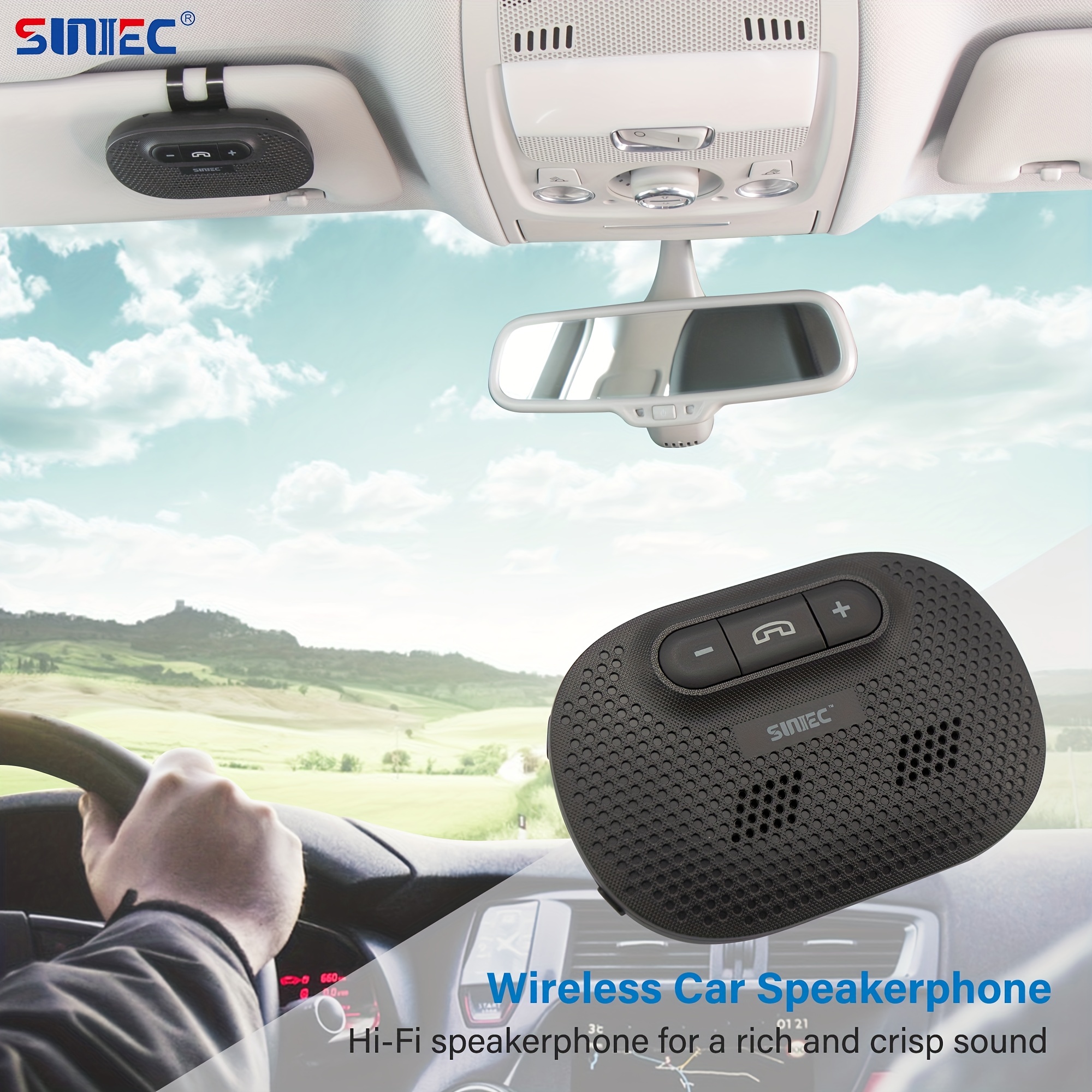 Car Bt Sunitec Hands Free Cell Phone Connecting 2 Phones - Temu New Zealand