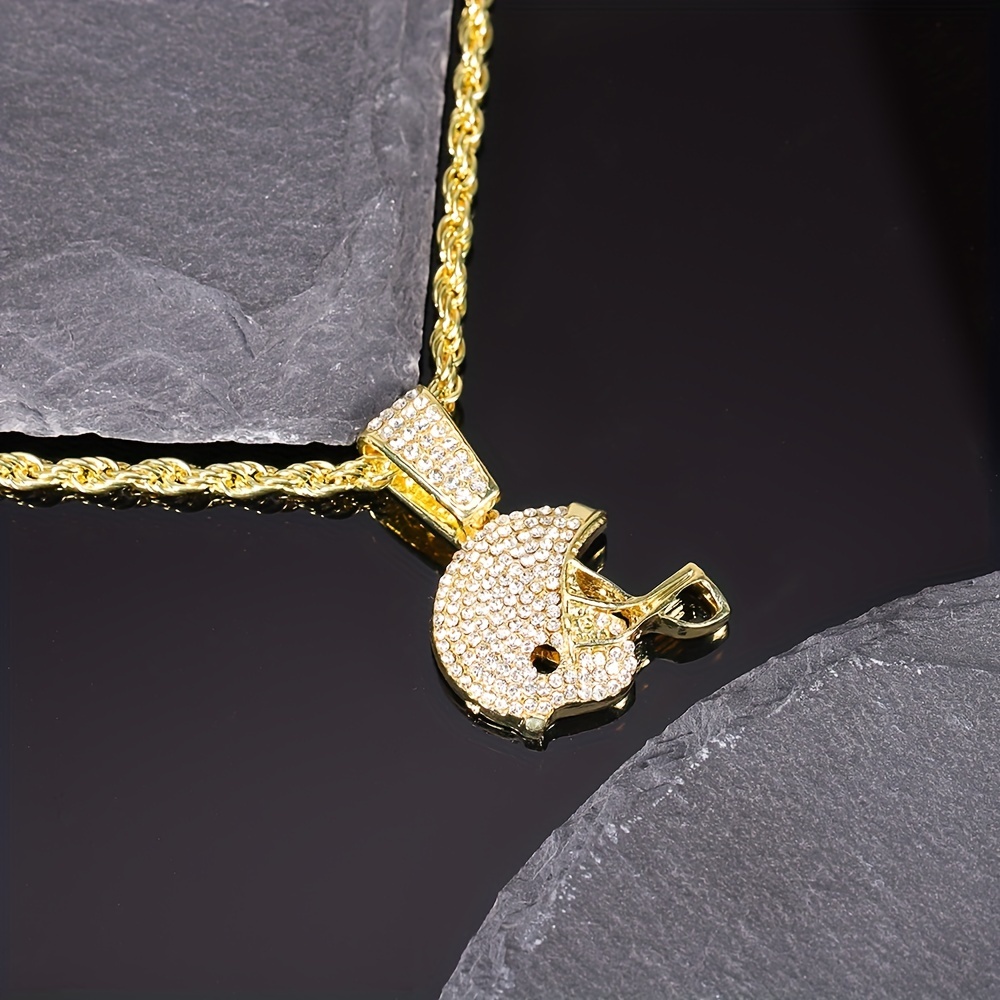 Hiphop Punk Trend Rugby Helmet Pendant Twisted Rope Chain - Temu United ...