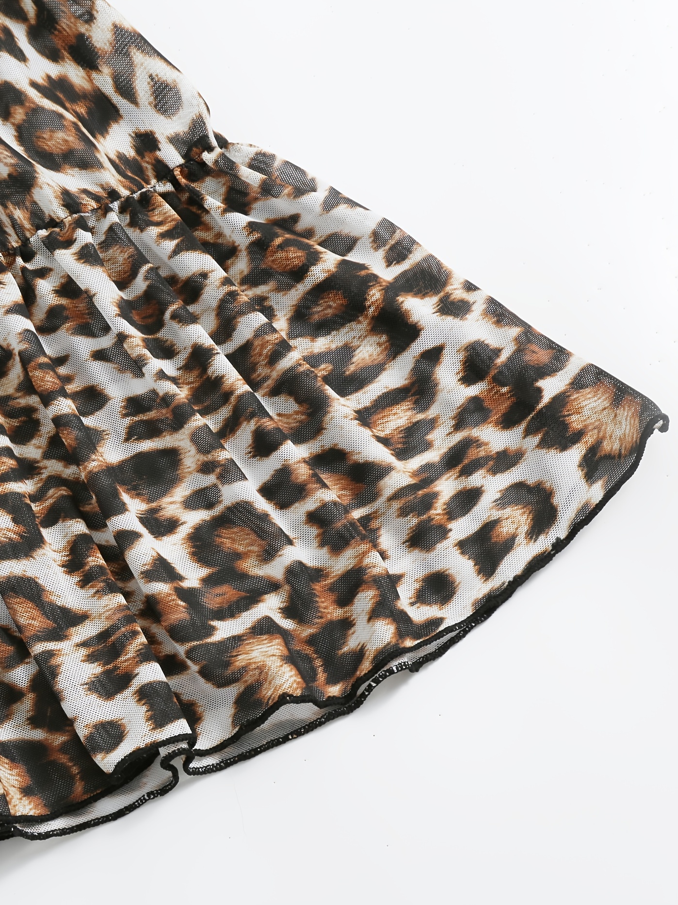 leopard print v neck loose fit long sleeves rash - {region_name}