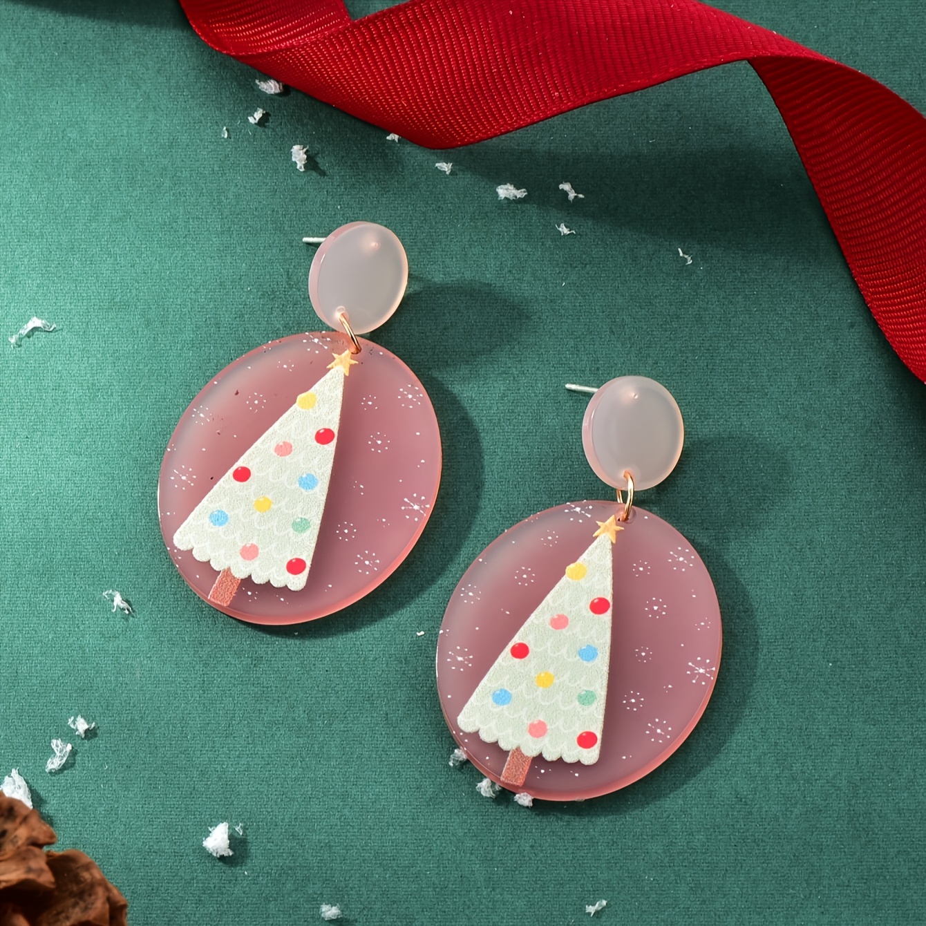 Rectangle/ Round Shape Colorful Christmas Tree Pattern - Temu United ...