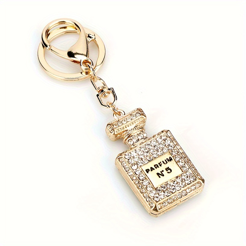 1pc Full Diamond Set Perfume Bottle Keychain Womens Car - Temu Australia