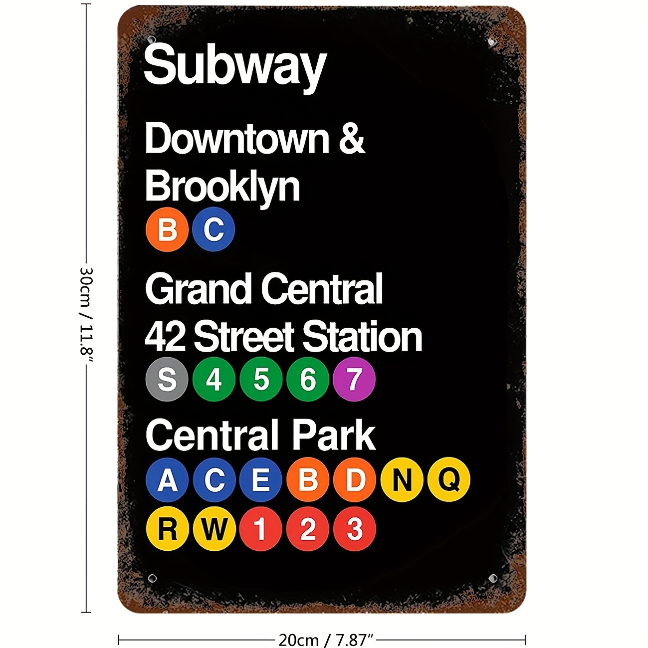 Metal Tin Sign Vintage Subway Downtown - Temu