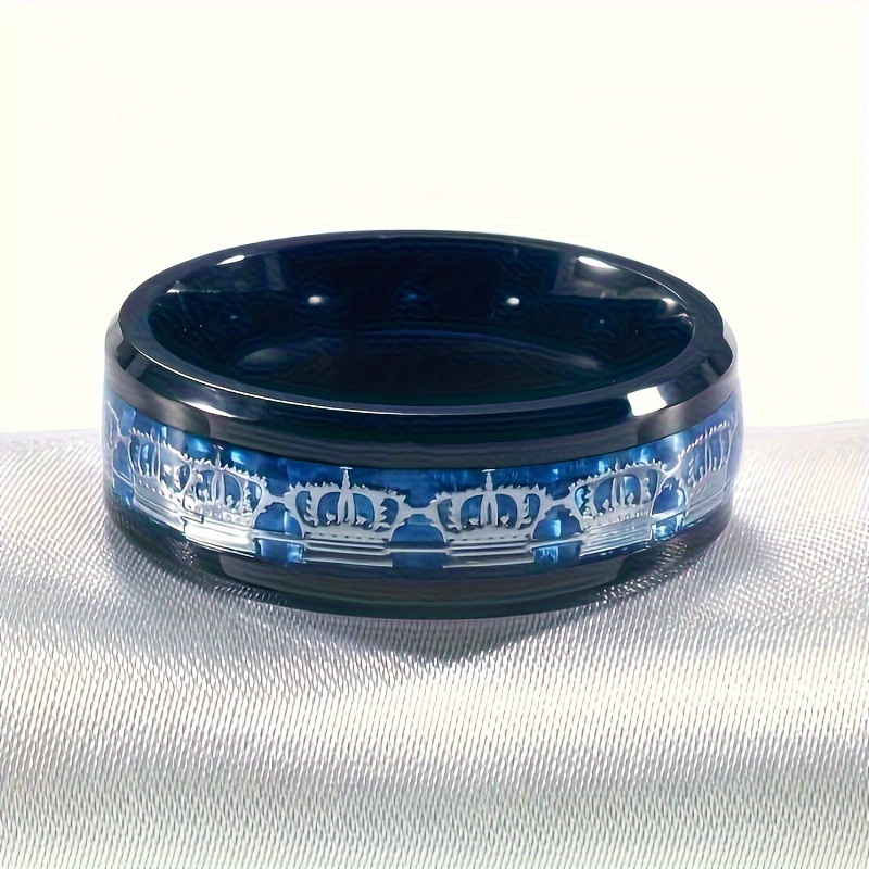 Fashion Golden Crown Pattern Ring Stainless Steel Ring - Temu United ...