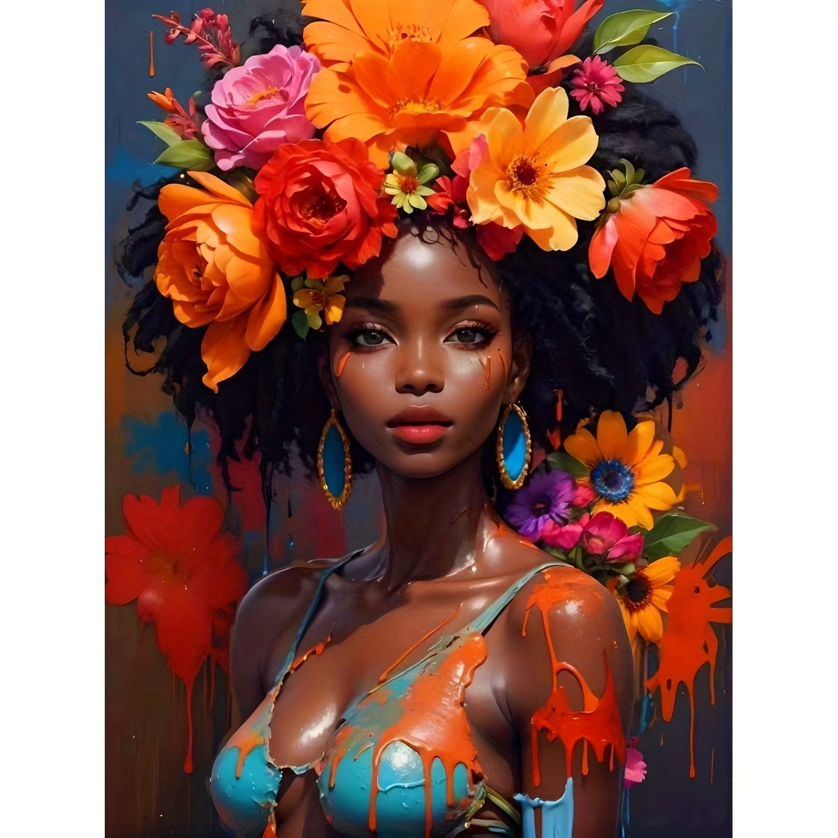 성인을 위한 번호 그림으로 집에서 예술 작품을 만들어 보세요 아크릴 페인팅 키트와 함께 제공되는 롤 캔버스로 아름다운 꽃을 그려보세요 모두를 위한 할인 Temu