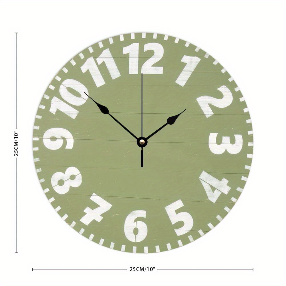 Farmhouse Sage Wall Clock Rustic Green Clock Silent Non - Temu