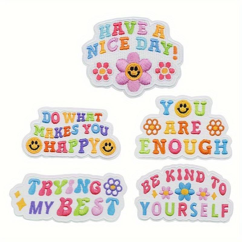 Pack 2 Parches Bordados Inspiradores Surtidos Apliques - Temu Mexico