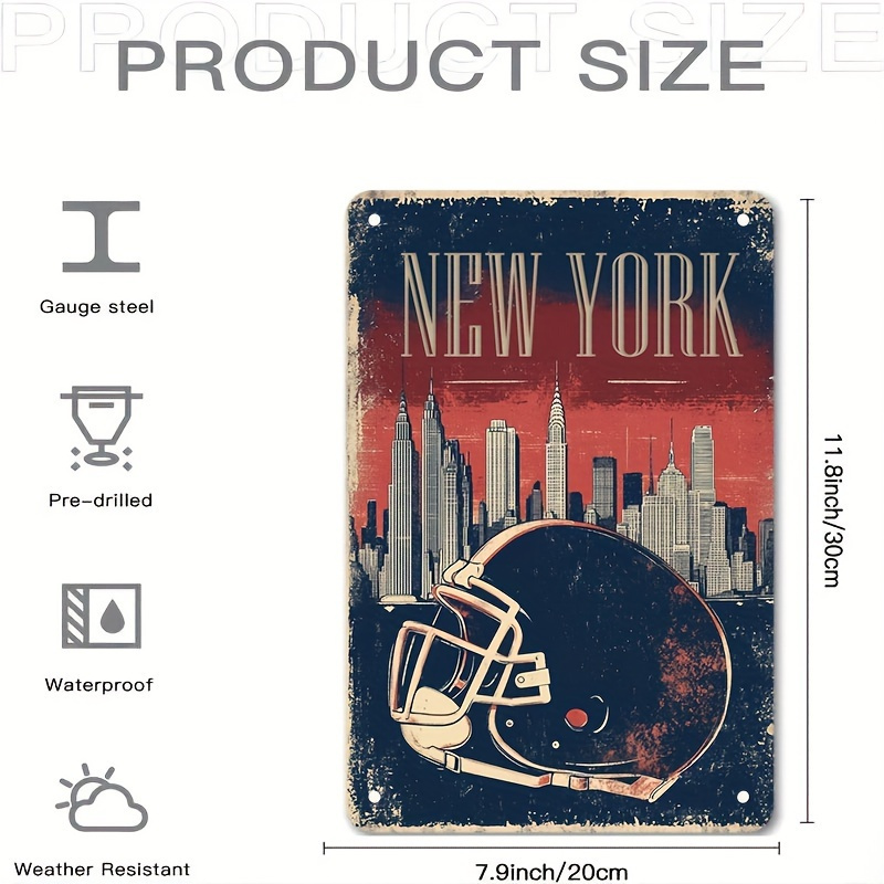 Vintage Football Aluminum Sign Metal Wall Decor - Temu