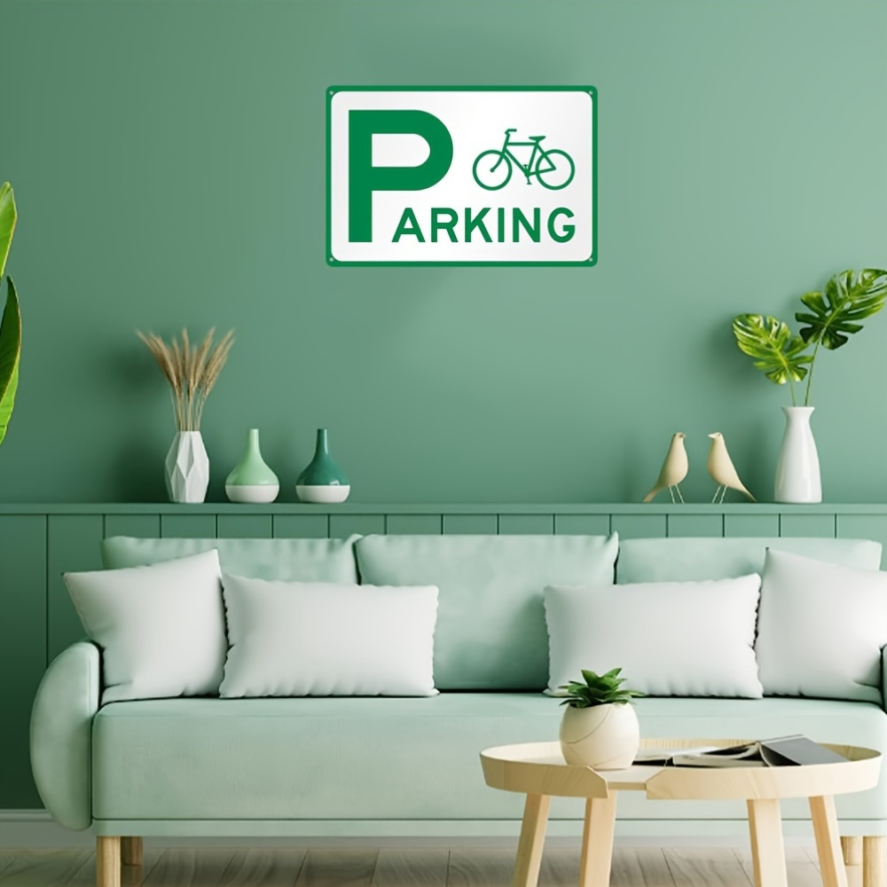 7.87x11.81inch Outdoor Bicycle Parking Sign - Iron Material, Wall ...