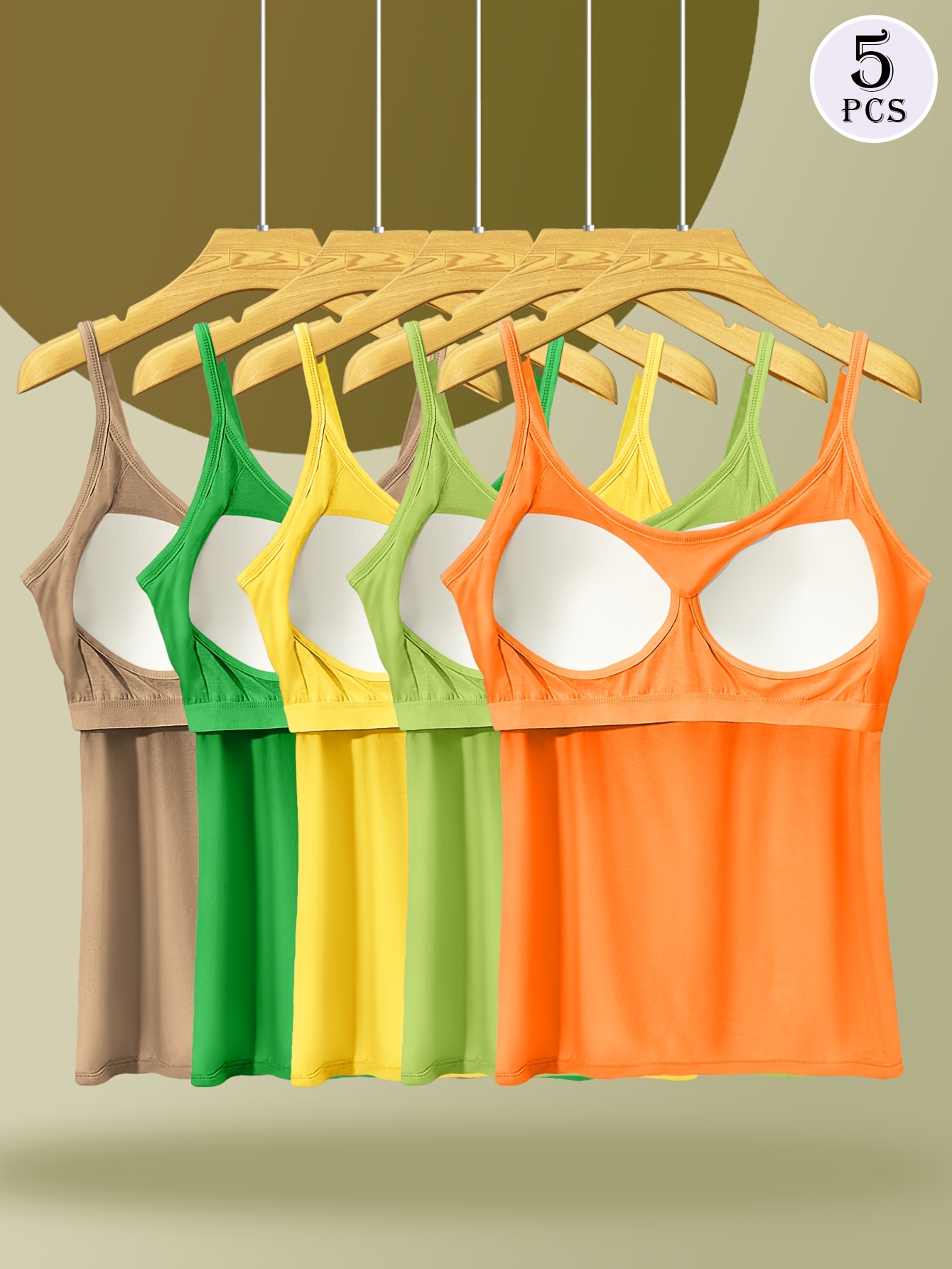 tank tops with built in bra sold on Temu United States