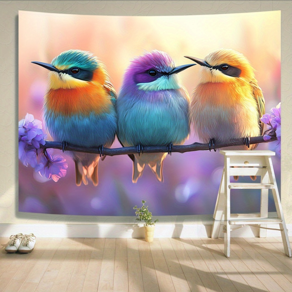 1 kom Vibrant poliester tapiserija sa motivima ptica bez - Temu Serbia