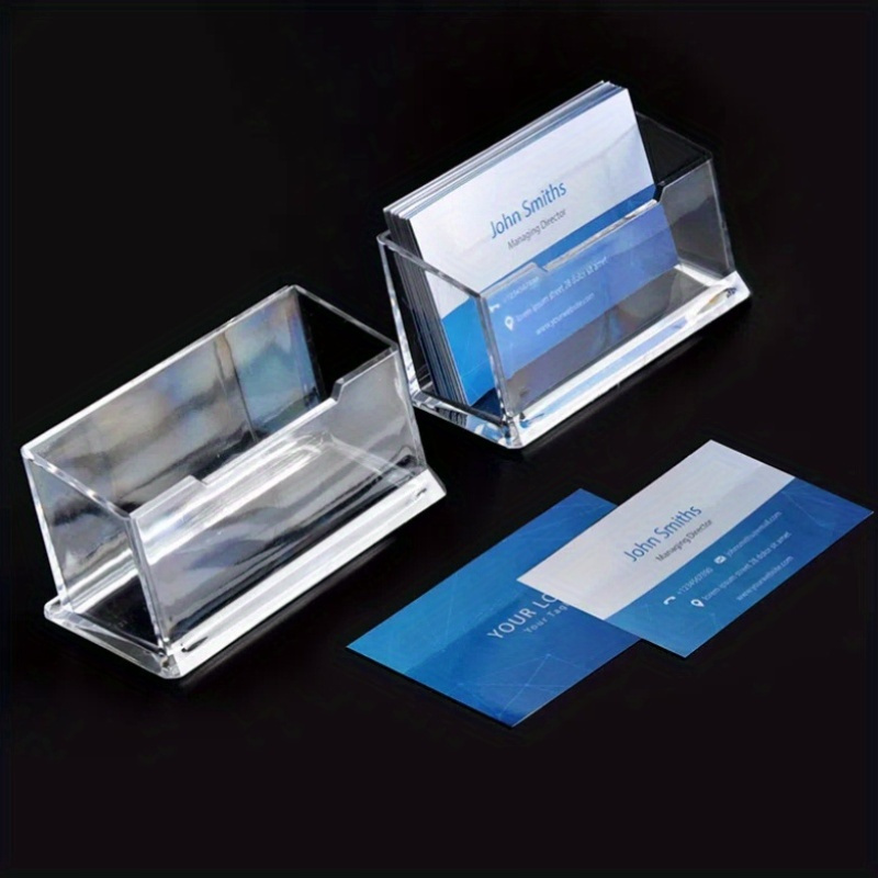 Acrylic Business Card Holder Desk Stand Clear Single Pocket - Temu