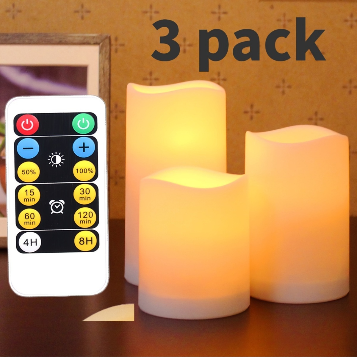 Led Flameless Candles Remote Timer Battery operated Plastic - Temu ...