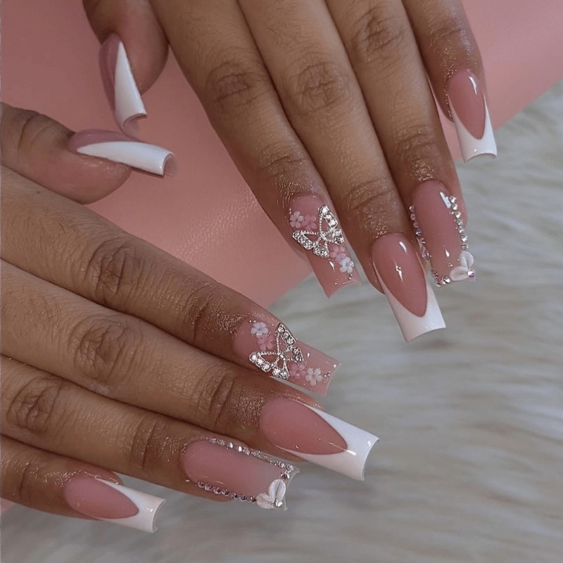 nails with butterflies sold on Temu United States