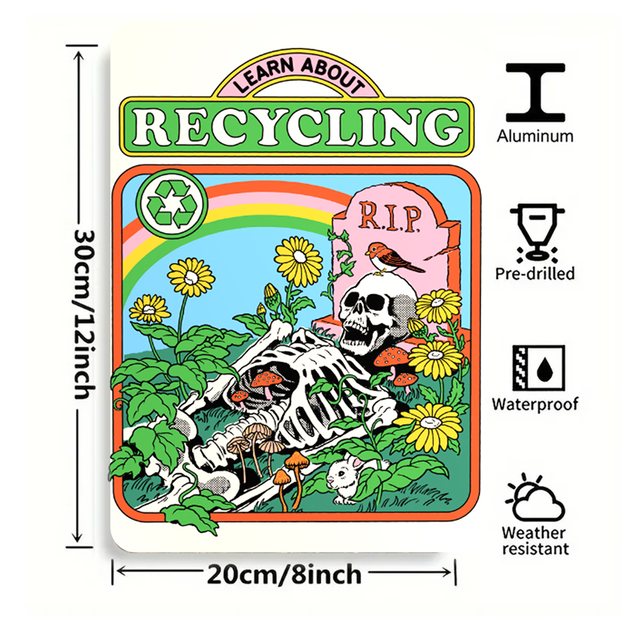 Vintage Recycling Themed Metal Tin Sign Wall Hanging Decor - Temu