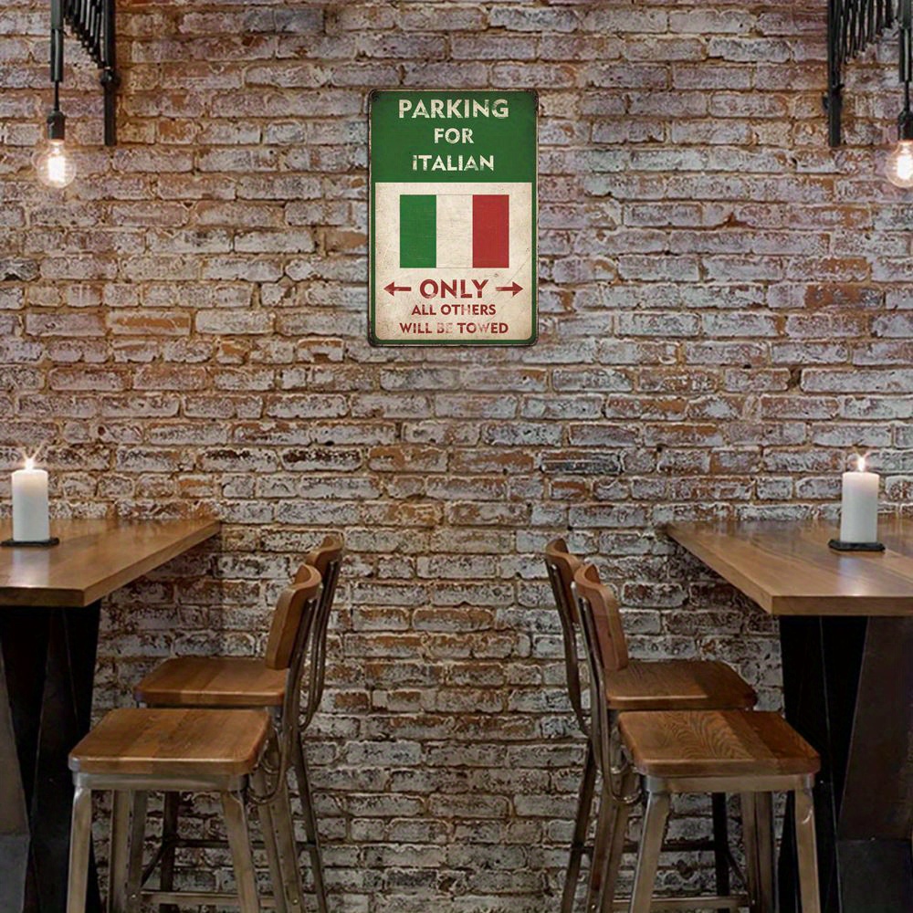 Vintage Italian Parking Sign Wall Decor Glam Aluminum Street - Temu