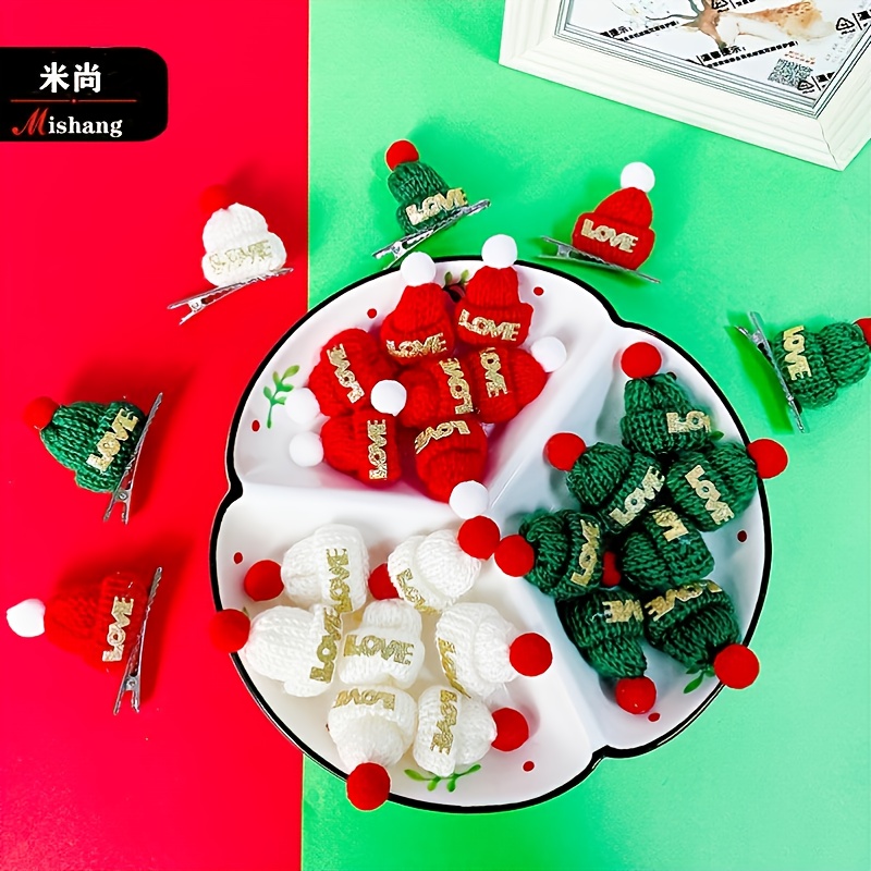 10pcs Mini Christmas Gift Hat Hair Clip Small Hat Mini Love - Temu