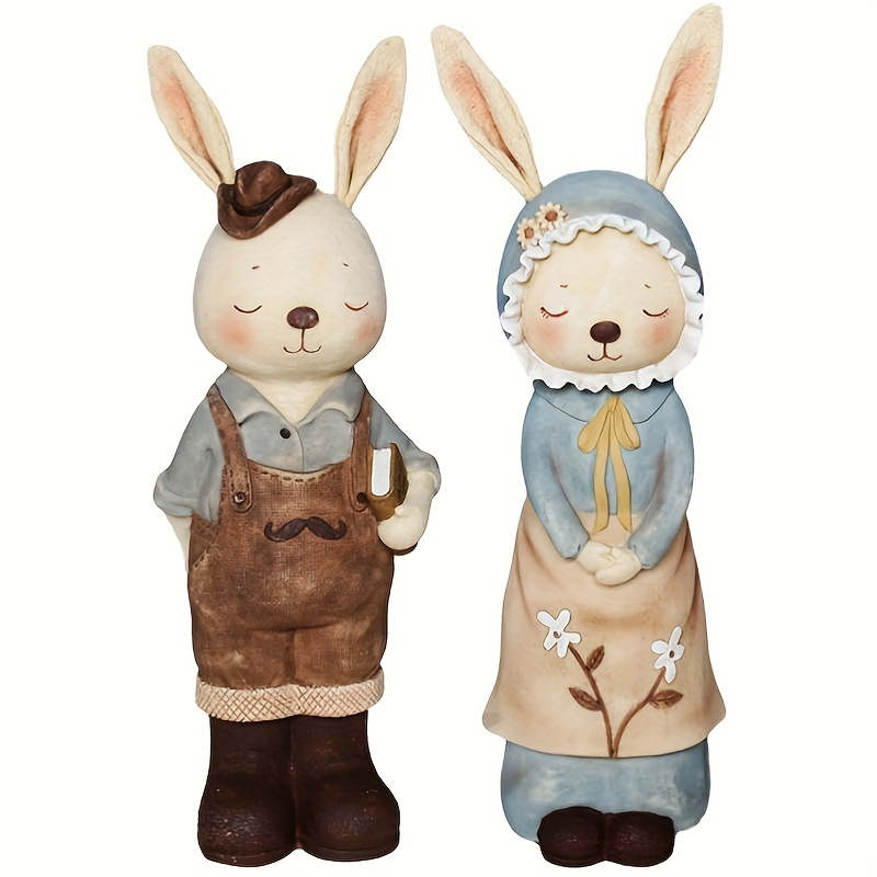farmhouse easter bunny rabbit ornament resin statue art - Temu New Zealand