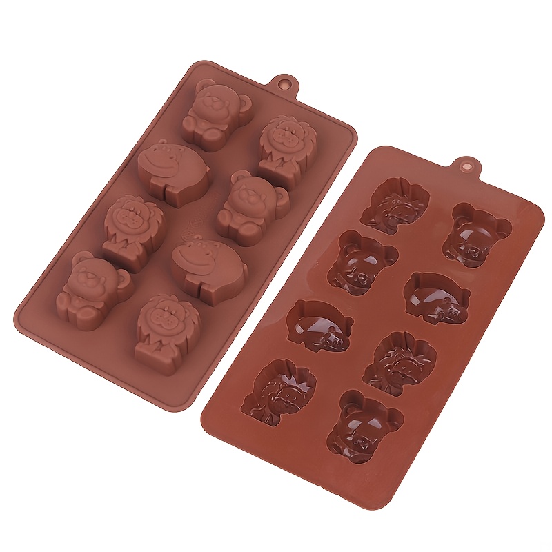 8 Cartoon Animal Bear Lion Hippo Chocolate Mold Diy - Temu Netherlands