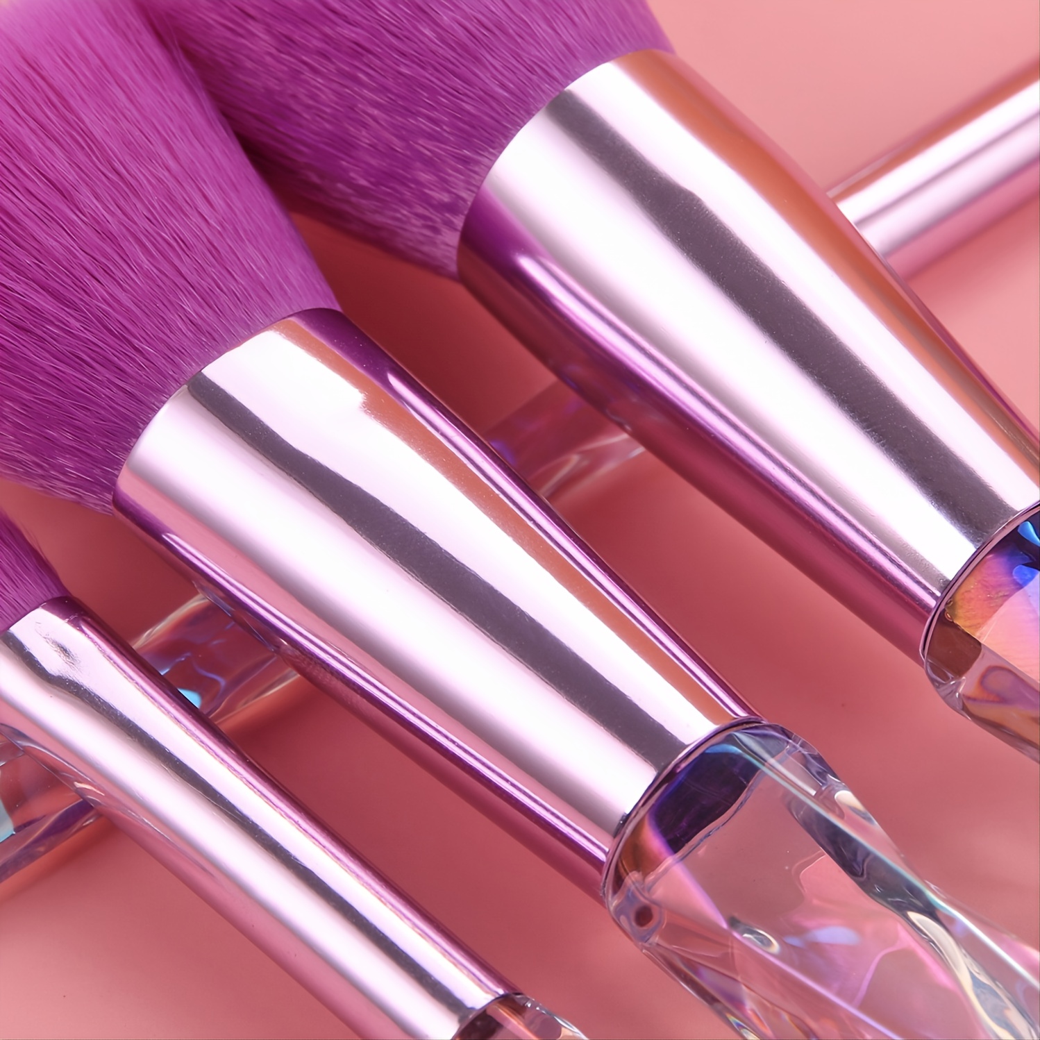 Crystal Acrylic Handle Makeup Brush Set Beauty Tools Eye - Temu