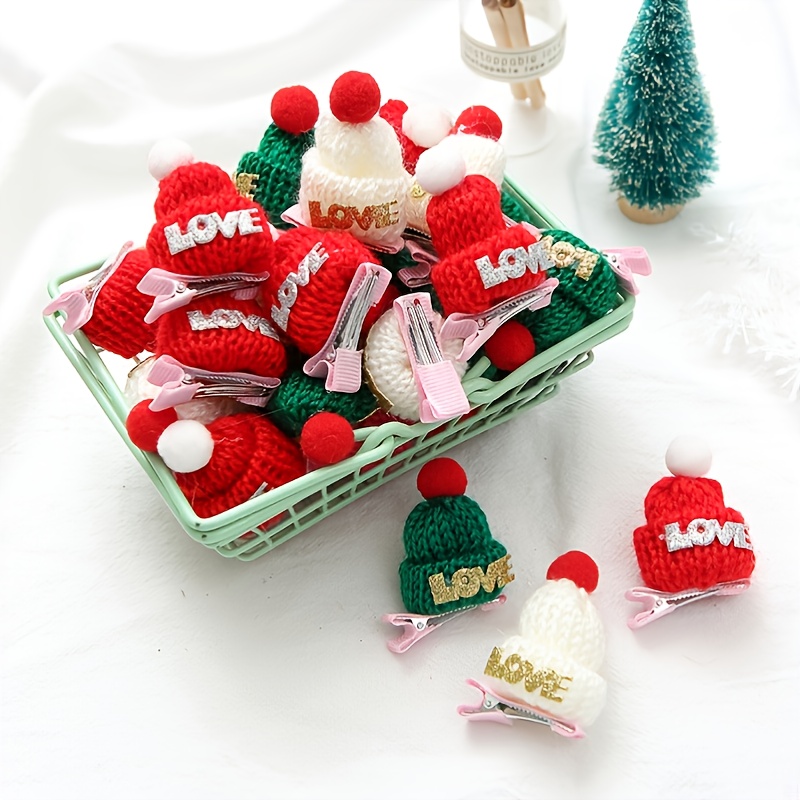10pcs Mini Christmas Gift Hat Hair Clip Small Hat Mini Love - Temu