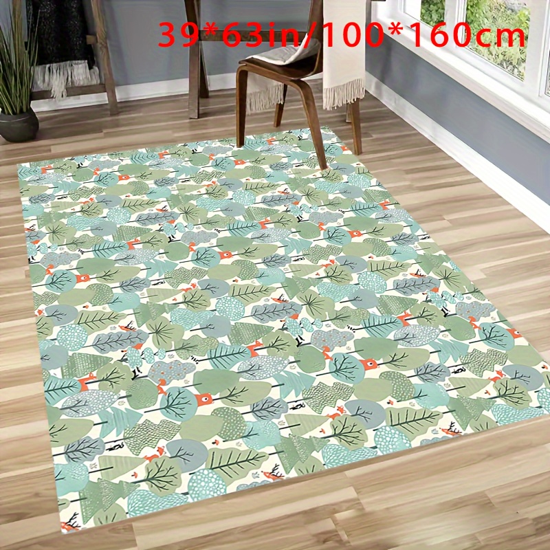 Abstract Tree Green Plant Pattern Area Rug Non slip - Temu