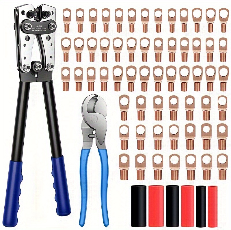 Battery Cable Lug Crimping Tool Kit Cable Cutter Ring - Temu