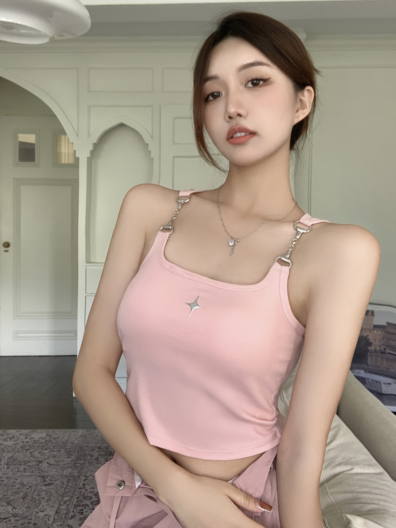 夏に着るY2K風の袖なしキャミトップ、女性用服 - Temu Japan