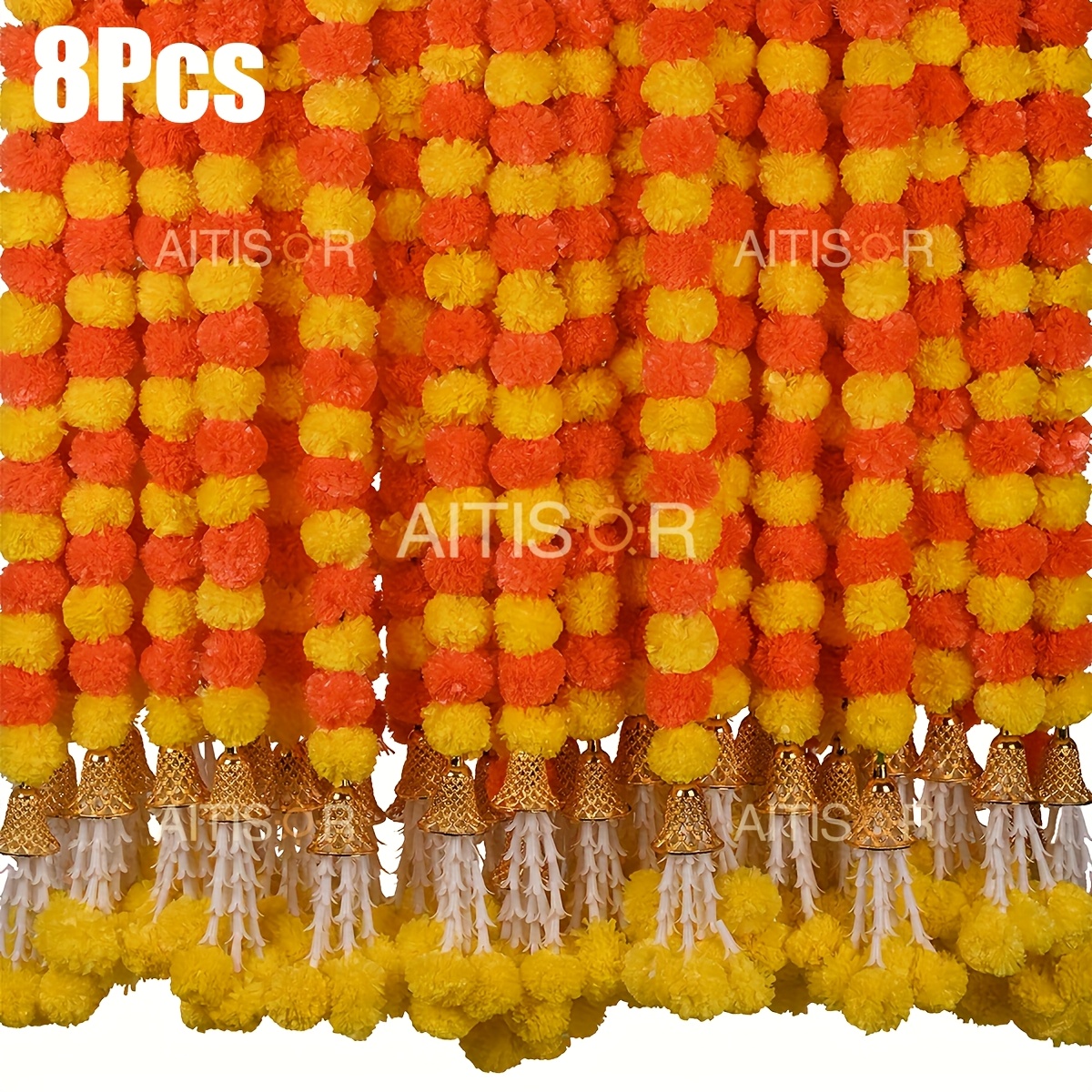 marigold yellow garland sold on Temu United States